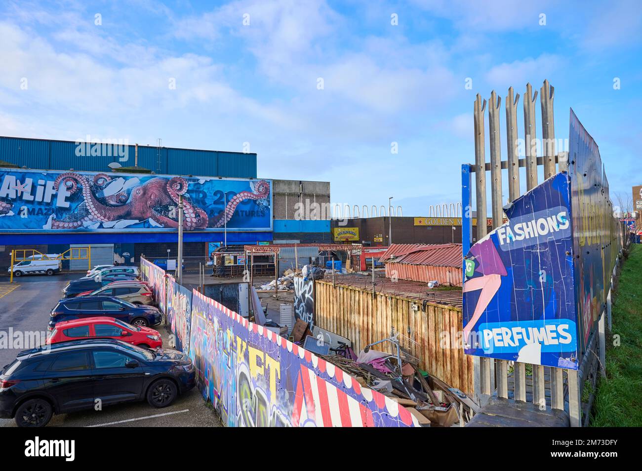 Demolition of the old Bonny Street market in Blackpool to make way for ...