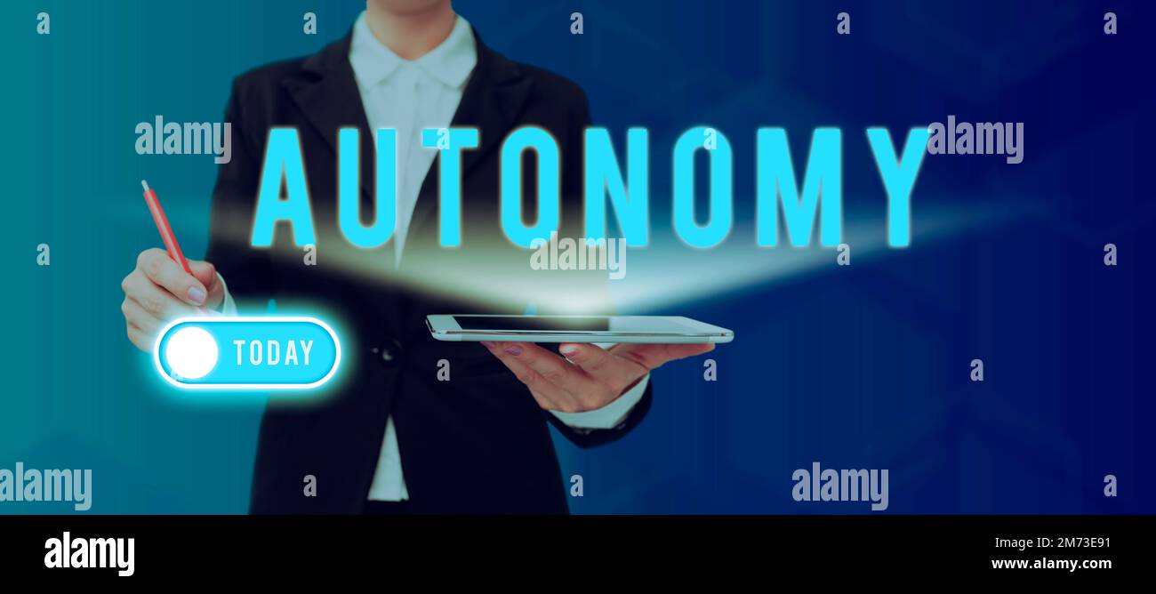 Inspiration showing sign Autonomy. Word for vehicle that can guide ...