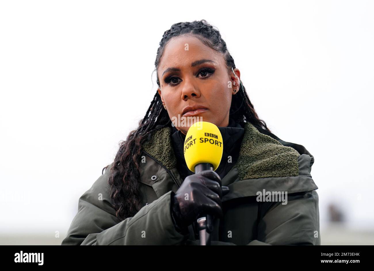 BBC Sport presenter Alex Scott during the Emirates FA Cup third round ...