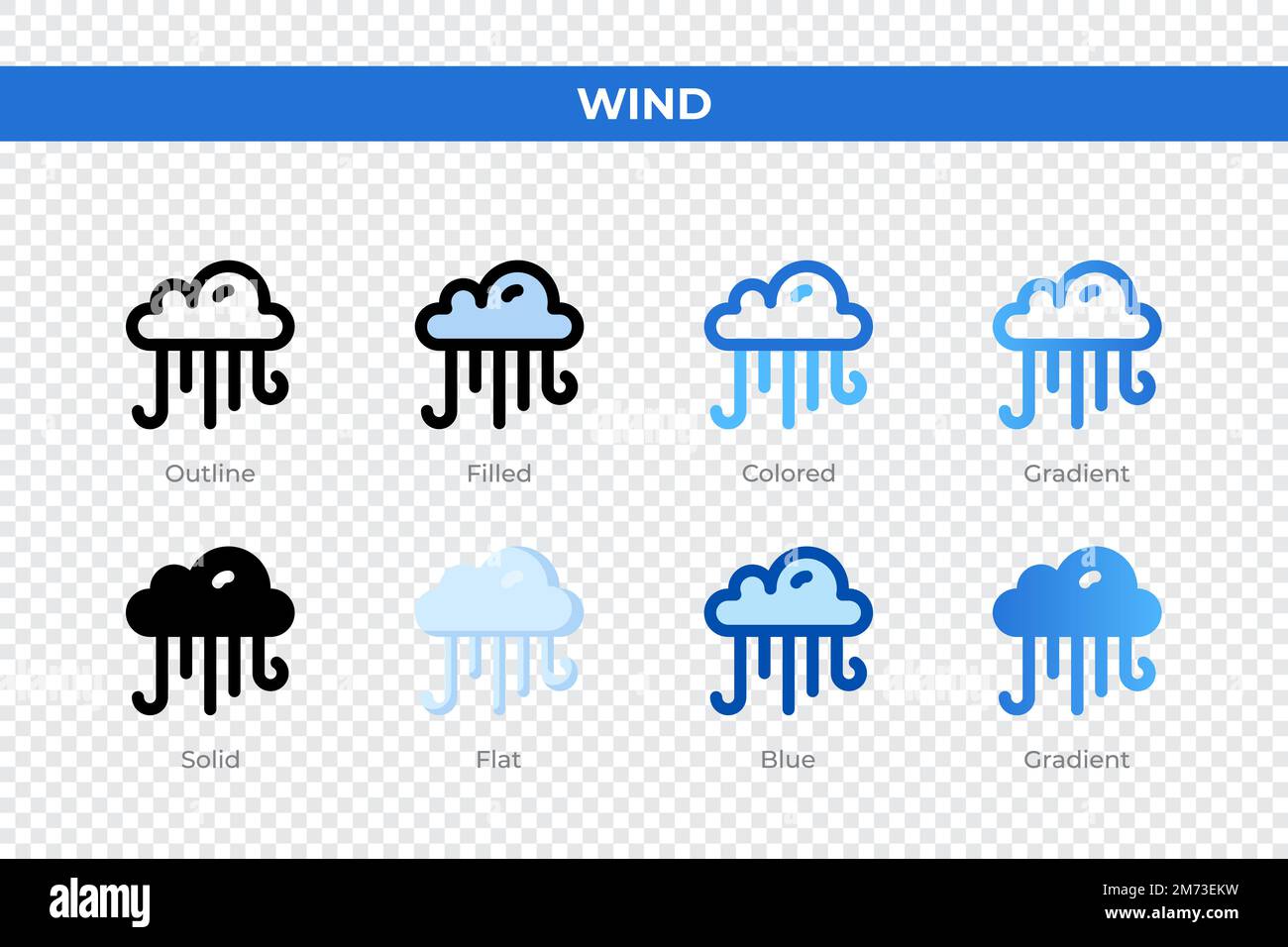 Wind icons in different style. Wind icons set. Holiday symbol ...