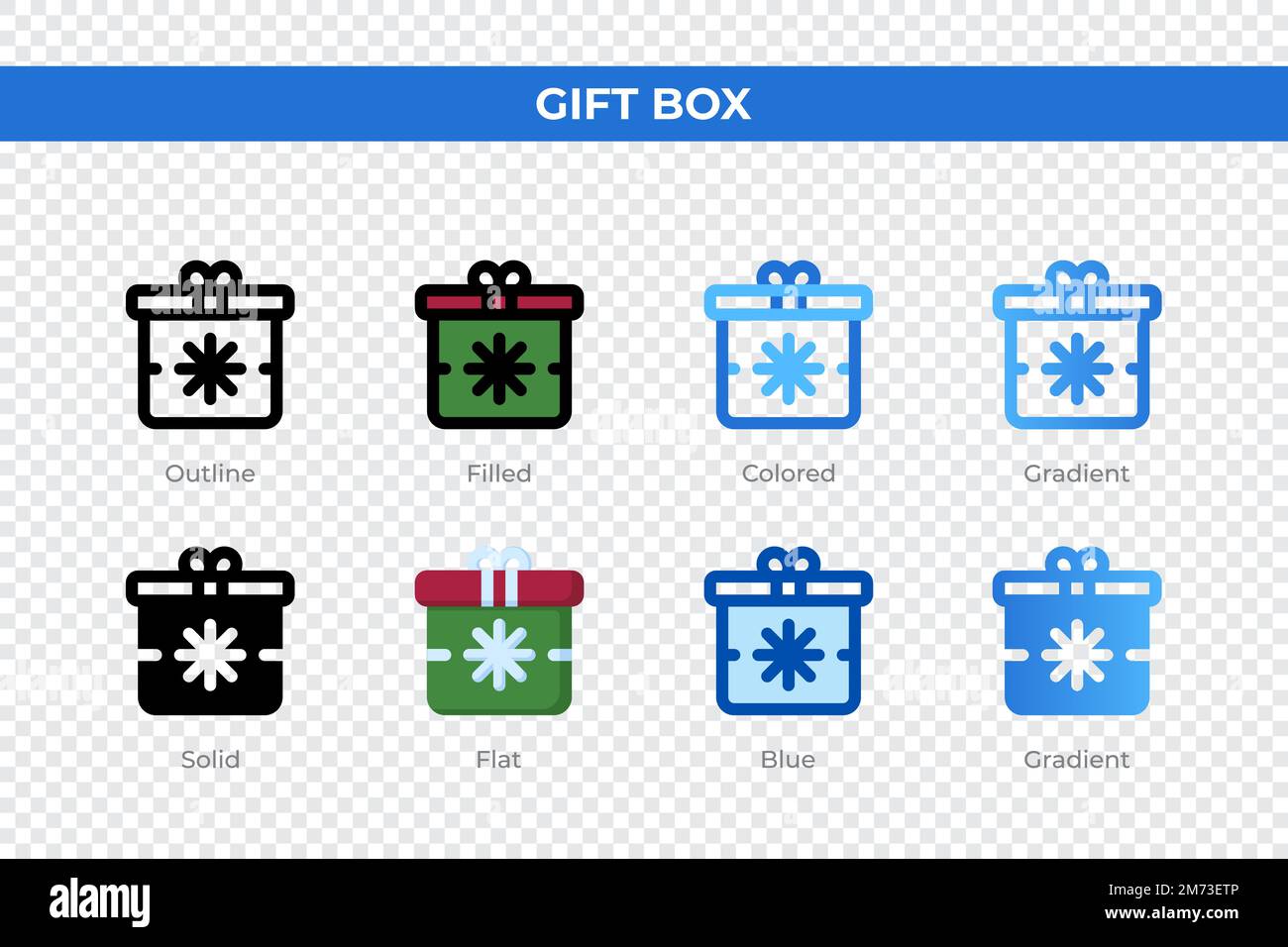 Gift box icons in different style. Gift box icons set. Holiday symbol ...