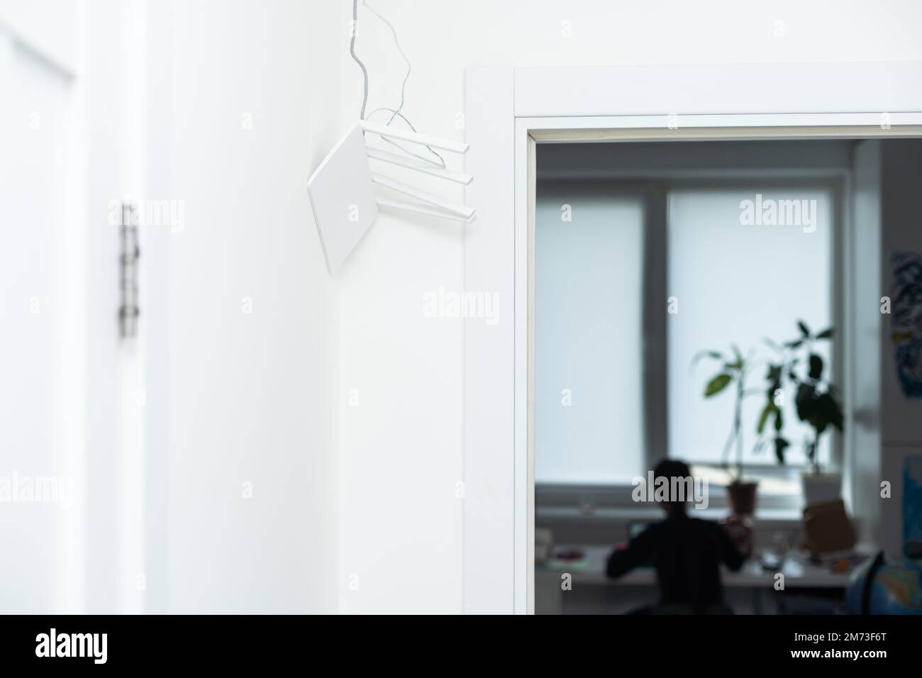 Side view of a modern WI-FI router for home usage with 4 antennas Stock ...