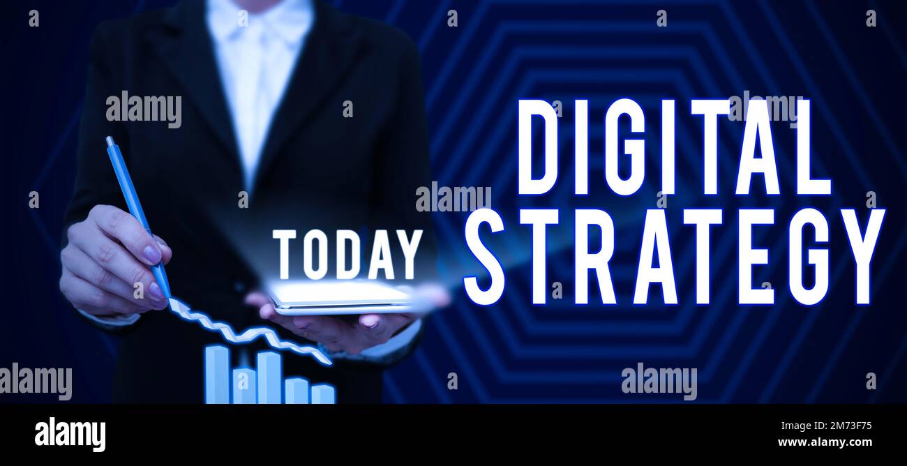 Handwriting text Digital Strategy. Word Written on plan for maximizing ...