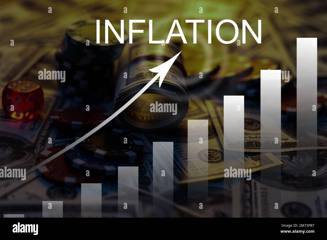financial graph inflation 2023 and dollars Stock Photo - Alamy