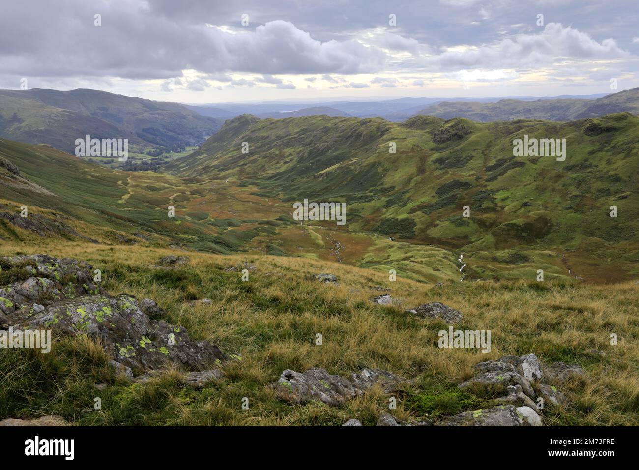 View through the Greenburn Bottom valley near Grasmere, Central Fells ...