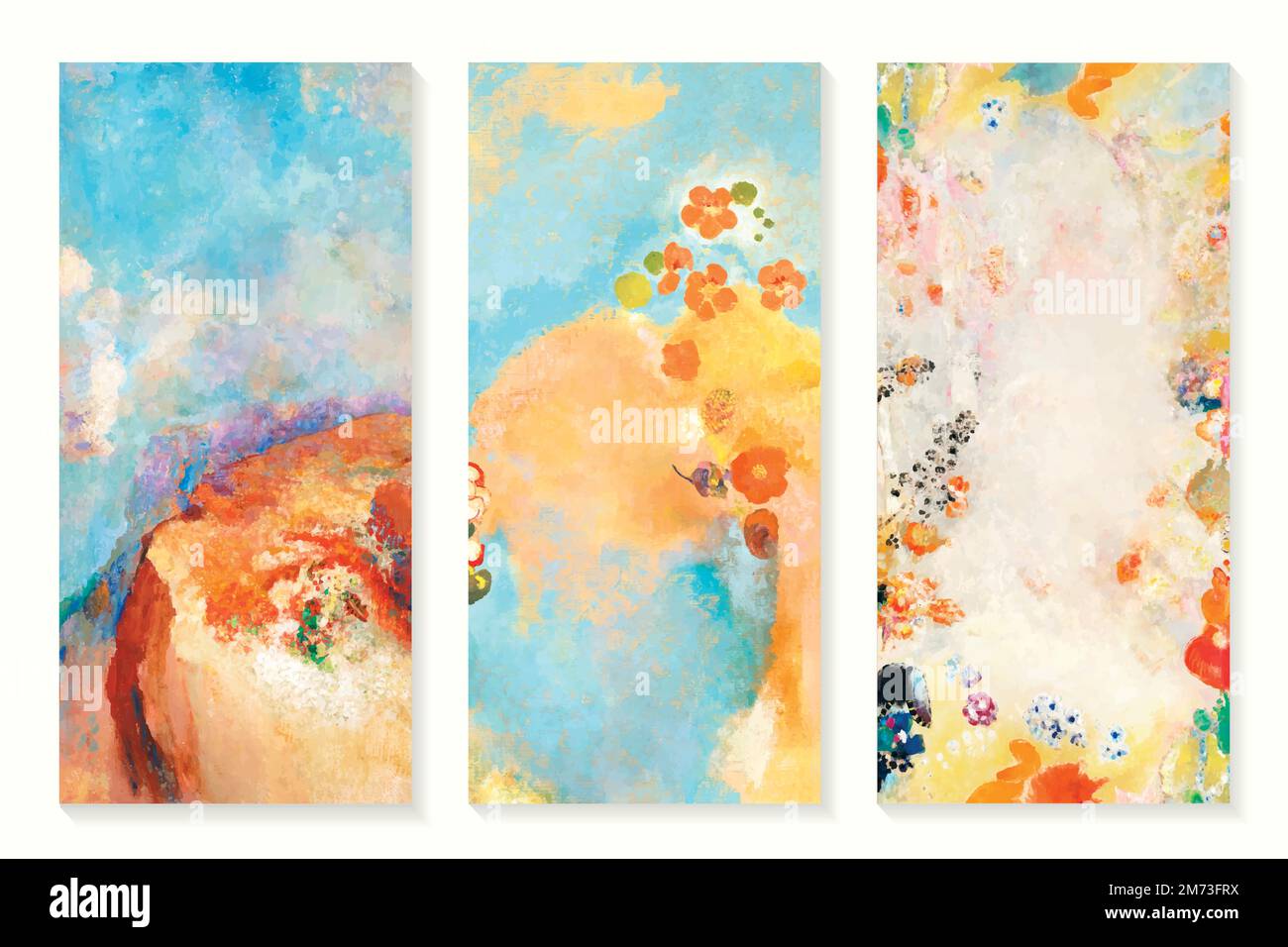 Flowers oil painting Stock Vector Images - Alamy