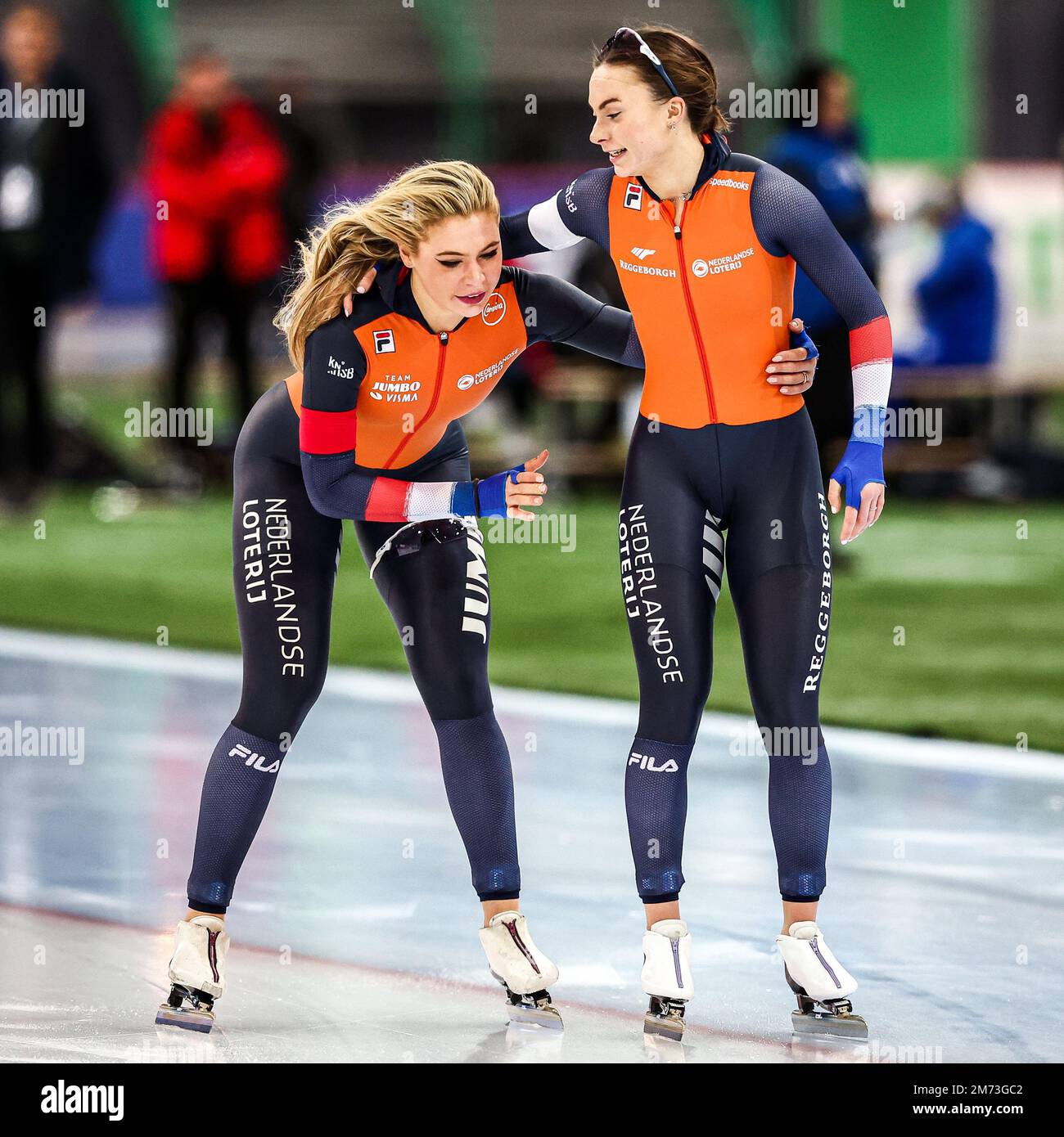 HAMAR - Jutta Leerdam (NED) and Femke Kok (NED) in the women's 1000m ...