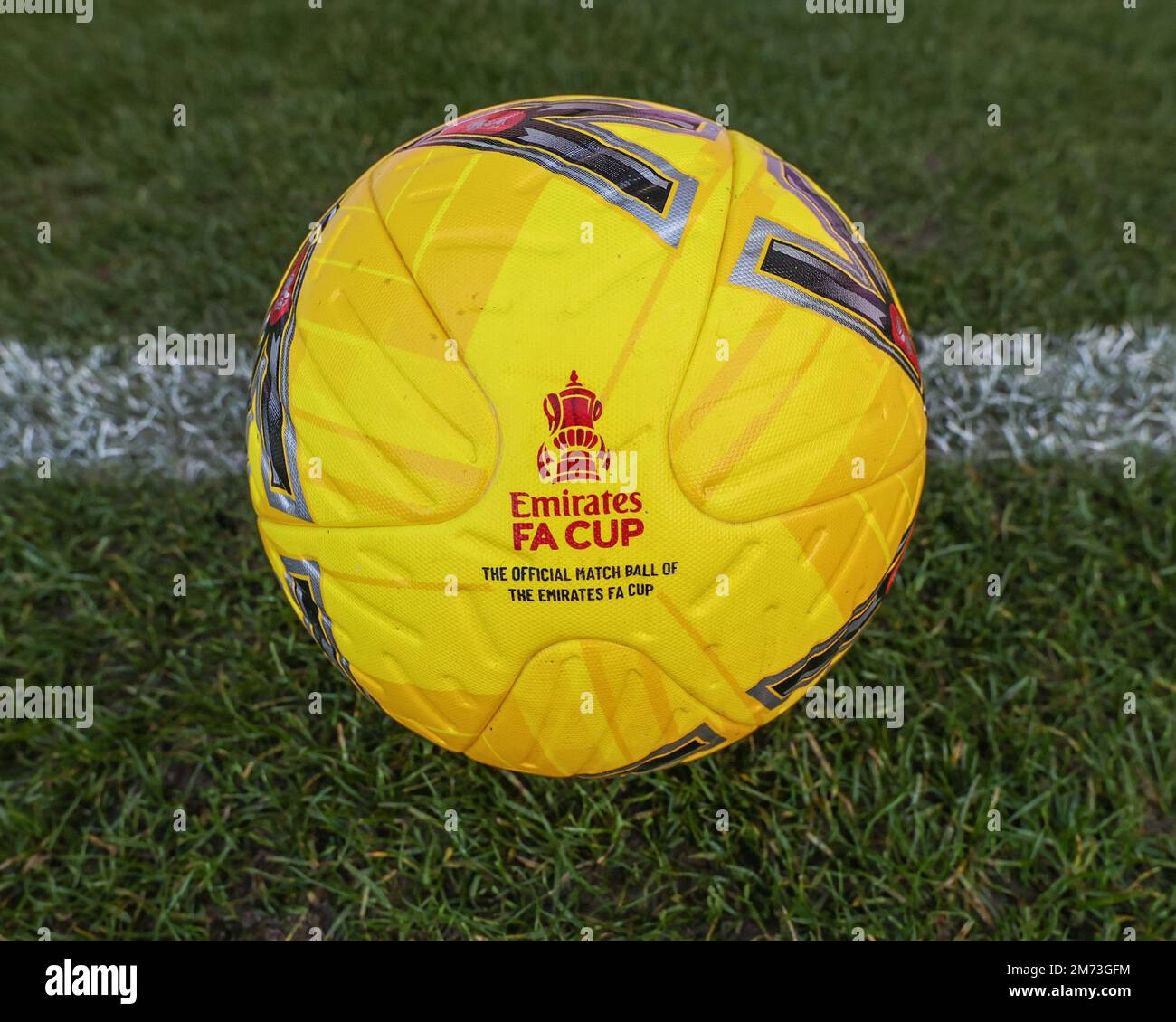 The official Emirates FA Cup Mitre Ultimax Pro match ball during the ...