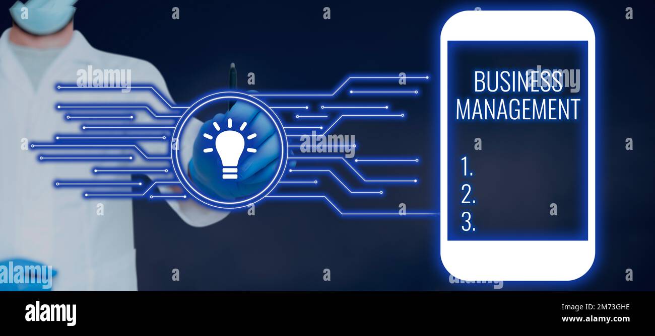 Handwriting text Business Management. Business concept Overseeing ...