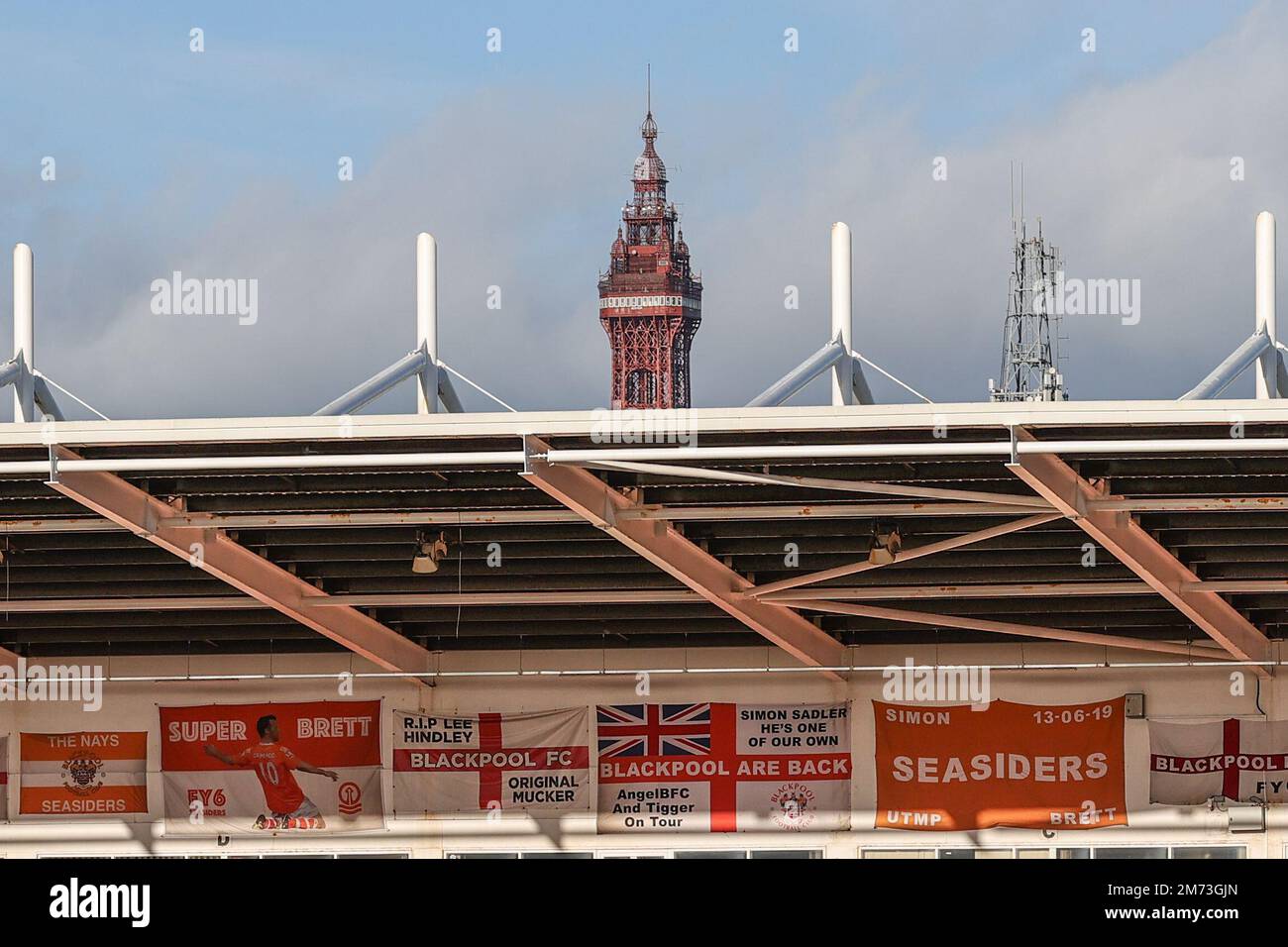 Football soccer blackpool tower gv general view hi-res stock ...