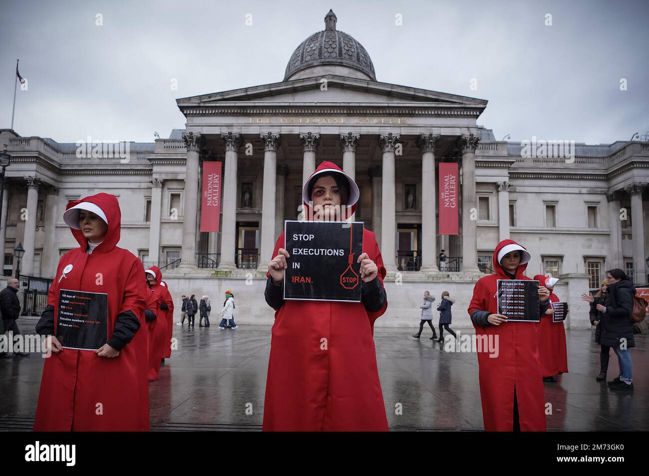 London, UK. 7th January 2023. British-Iranian women march in silence ...
