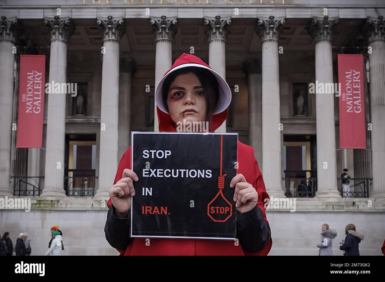 London, UK. 7th January 2023. British-Iranian women march in silence ...