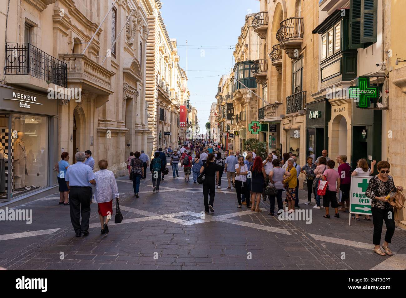 Valletta, Malta - 3 November 2022: One of the main street in Valletta ...