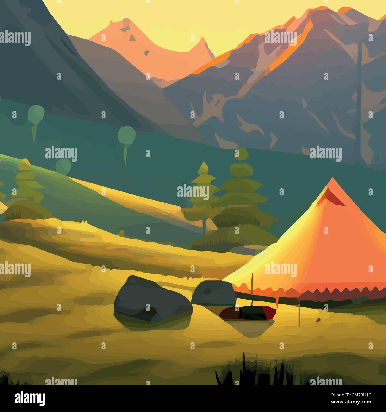 Romantic landscapes Stock Vector Images - Alamy