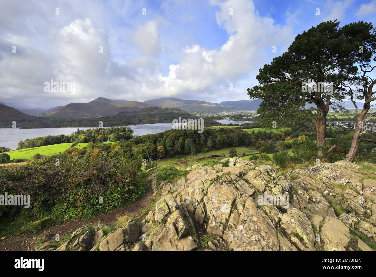 View over Cat Bells fell from Castlehead fell above Derwentwater ...