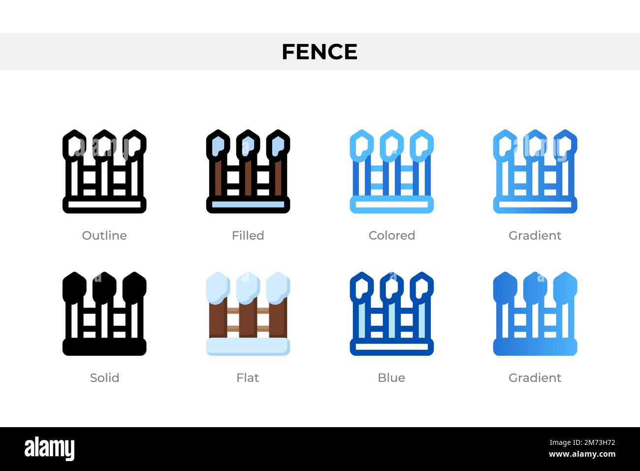Fence icons in different style. Fence icons set. Holiday symbol ...