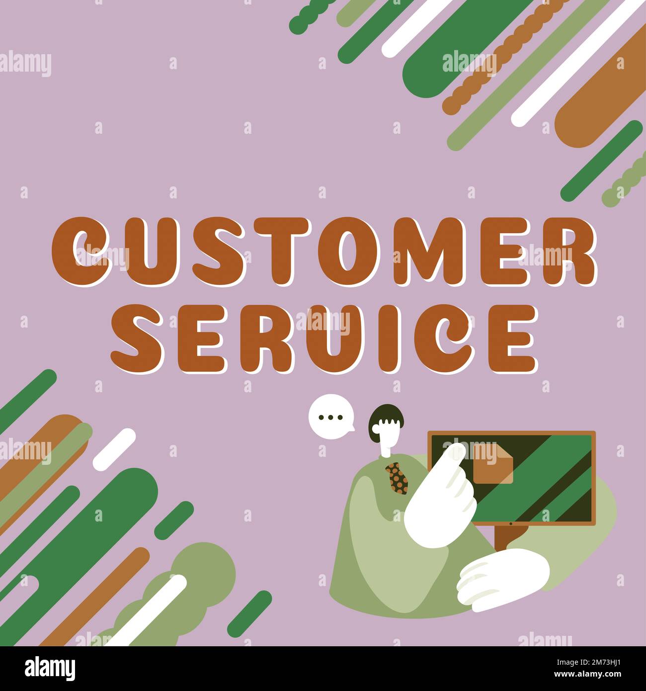 Text caption presenting Customer Service. Business showcase process of ...