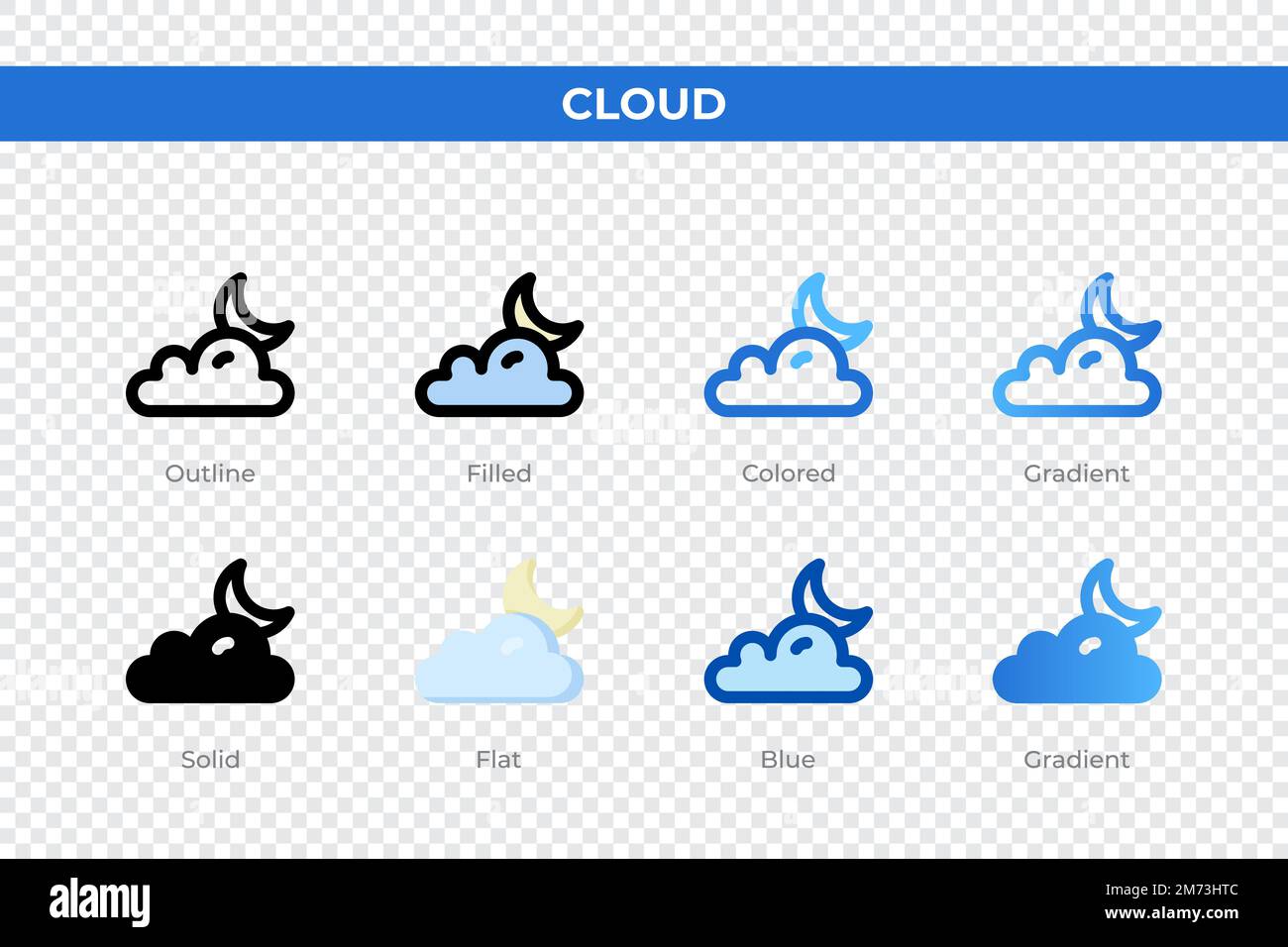 Cloud icons in different style. Cloud icons set. Holiday symbol ...
