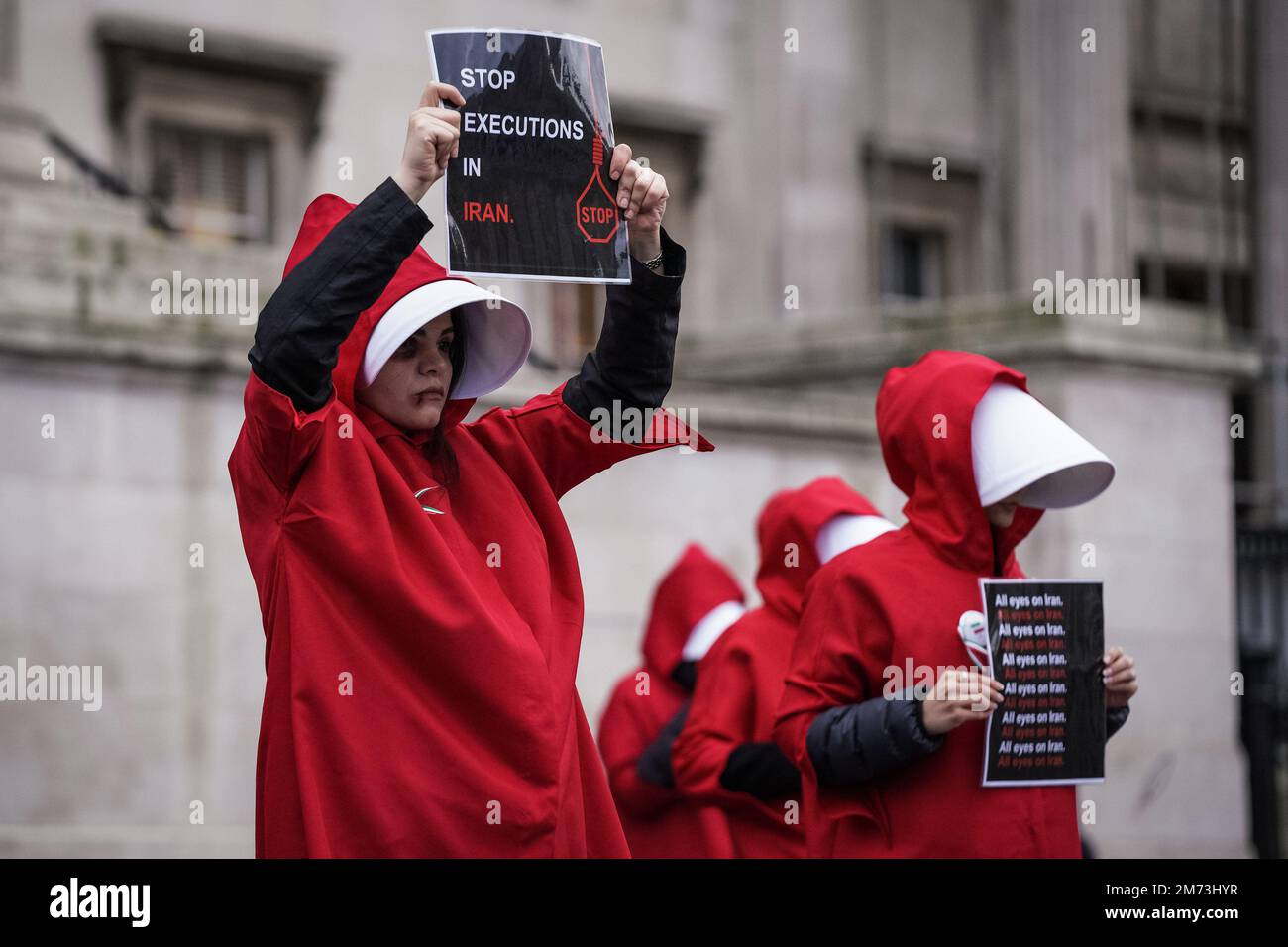 London, UK. 7th January 2023. British-Iranian women march in silence ...
