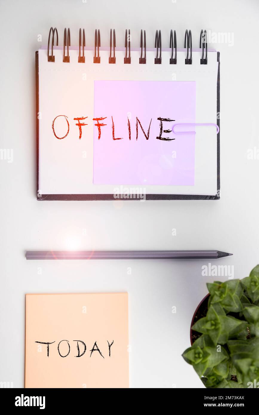 Conceptual display Offline. Word Written on Not having directly ...