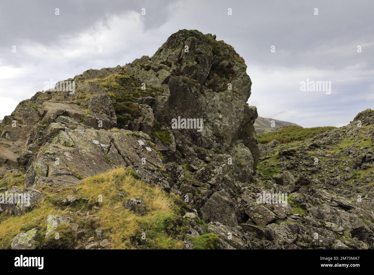 The Howitzer rock, the true summit of Helm Crag fell, above Grasmere in ... The Howitzer rock, the true summit of Helm Crag fell, above Grasmere in ...