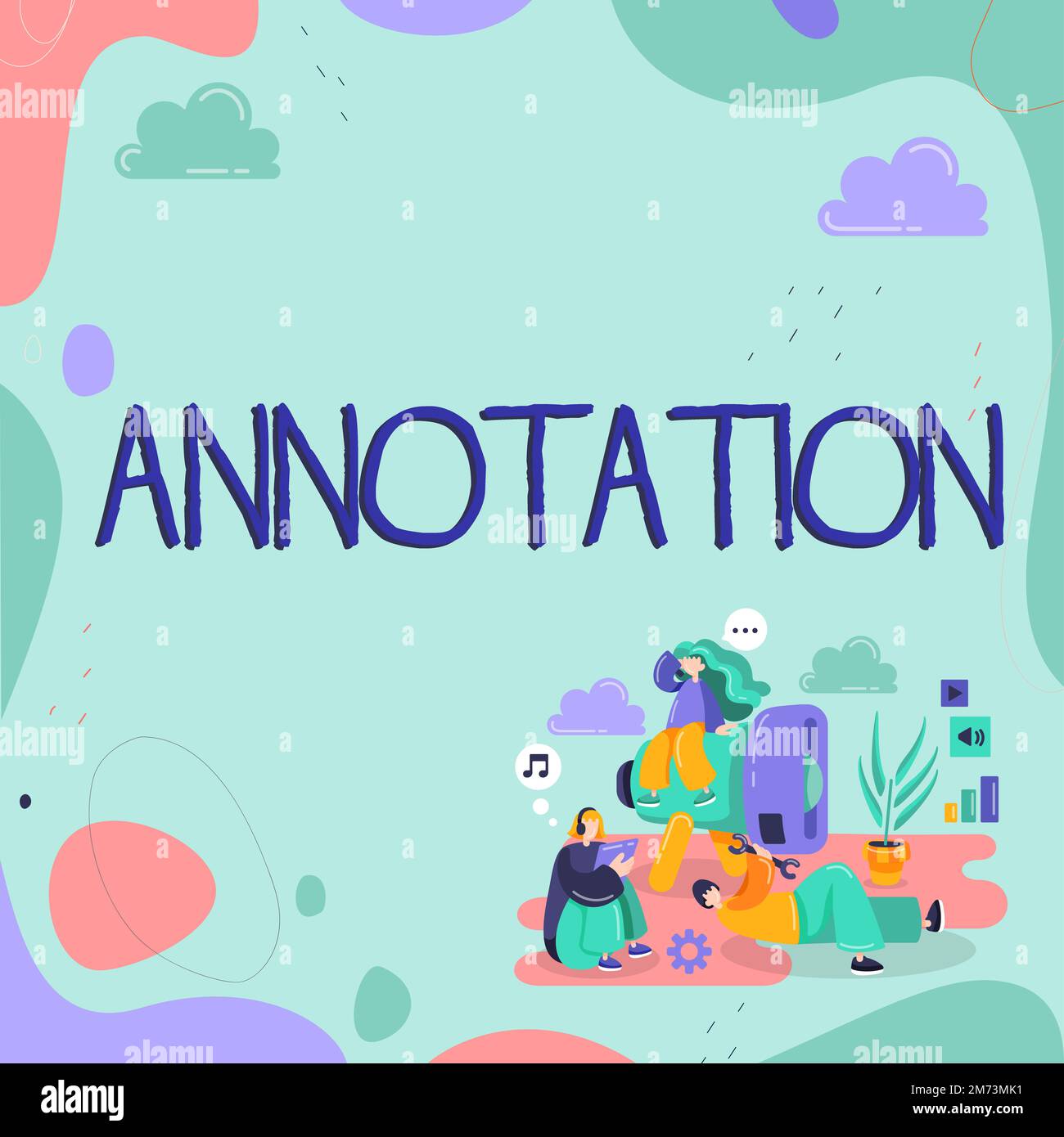 Writing Displaying Text Annotation Business Concept Note Added By Way
