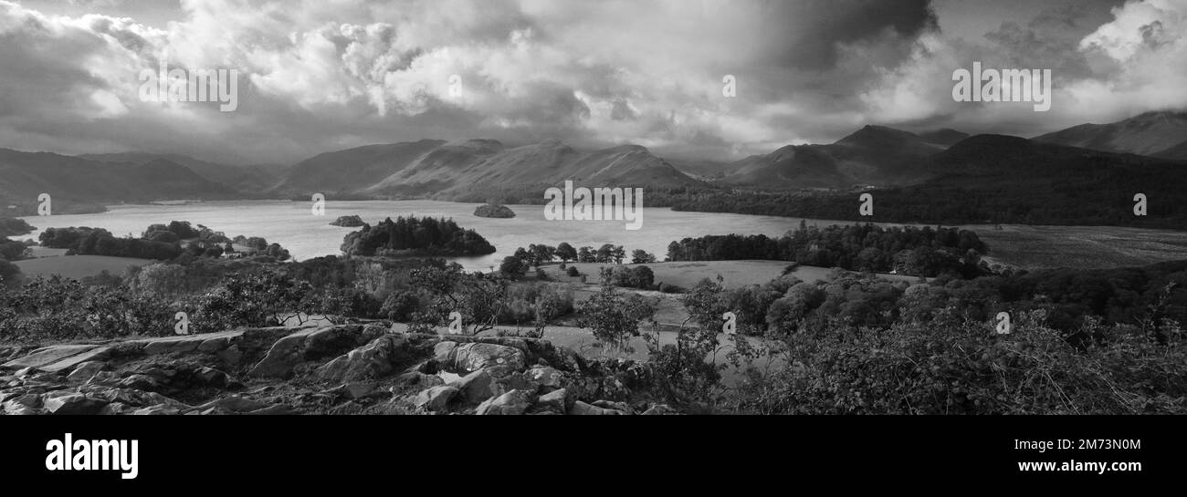 View over the waymarking toposcope on Castlehead fell above ...