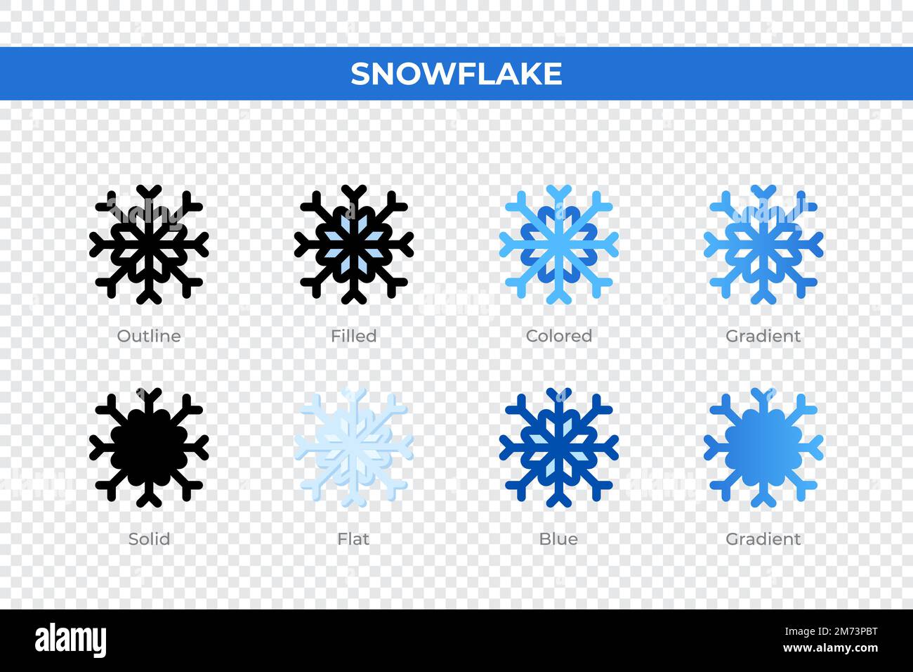 Snowflake icons in different style. Snowflake icons set. Holiday symbol ...