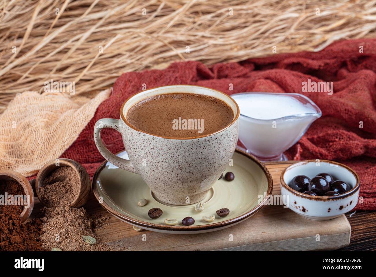 Traditional Turkish coffee beverage concept. Fresh and delicious ...