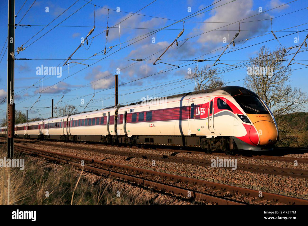 LNER Azuma train, Class 800, East Coast Main Line Railway, Grantham ...
