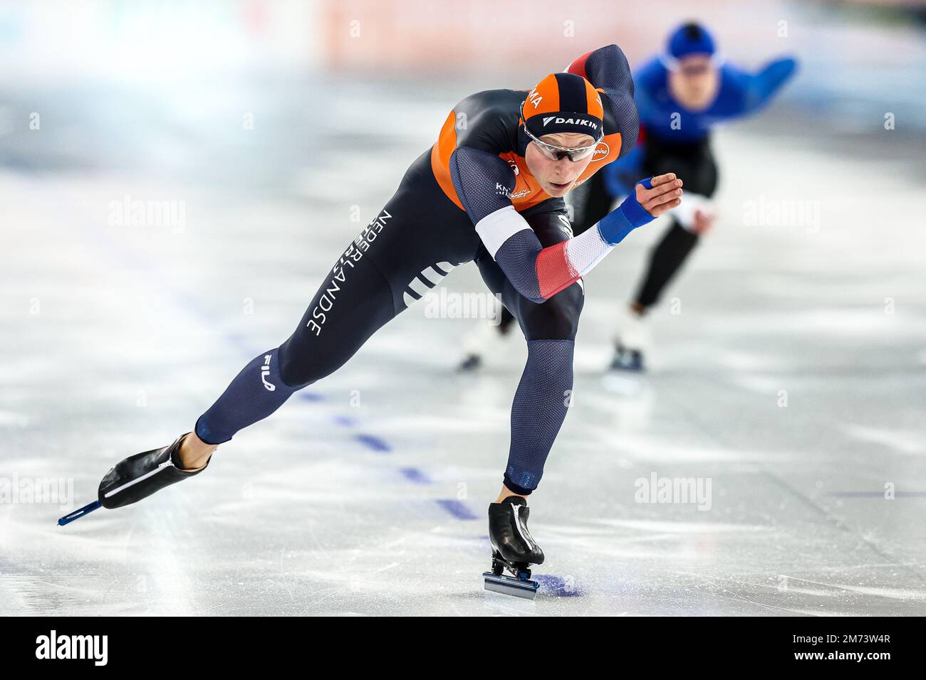 HAMAR - Merijn Scheperkamp (NED) in the men's 1000 meters sprint during ...
