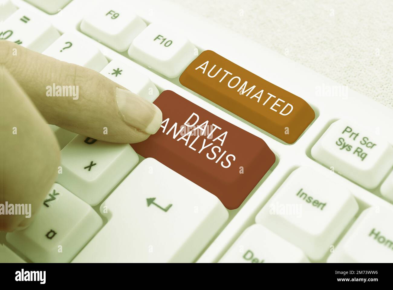 Text sign showing Automated Data Analysis. Business idea Artificial intelligence and deep ...