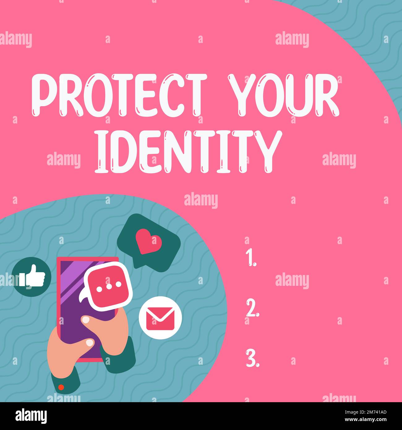 Handwriting text Protect Your Identity. Word for enabling privacy on your social media accounts ...