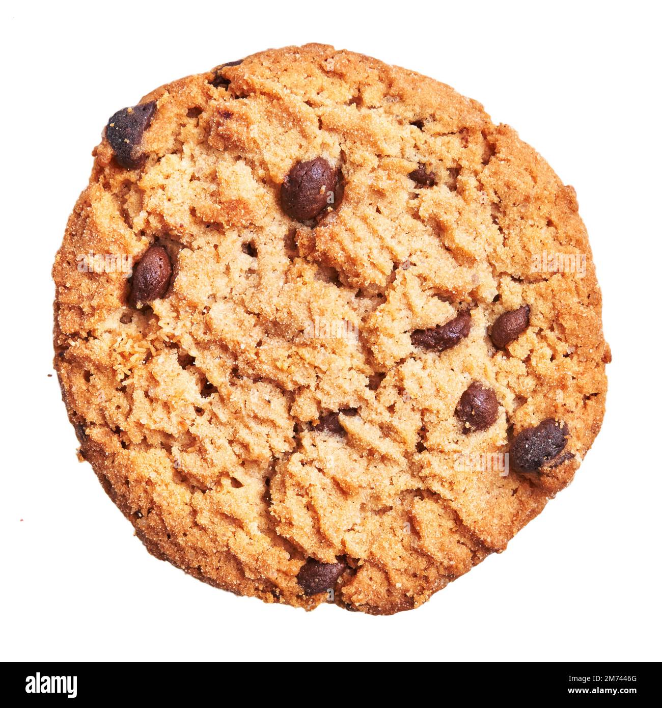 Delicious single chocolate cookie over isolated white background Stock ...