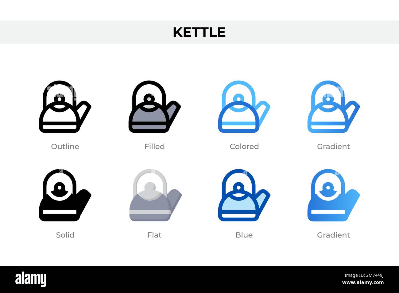 Kettle icons in different style. Kettle icons set. Holiday symbol ...
