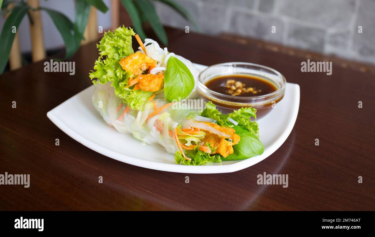 Vietnamese nem stuffed with vegetables. Chả giò, also known as nem rán ...