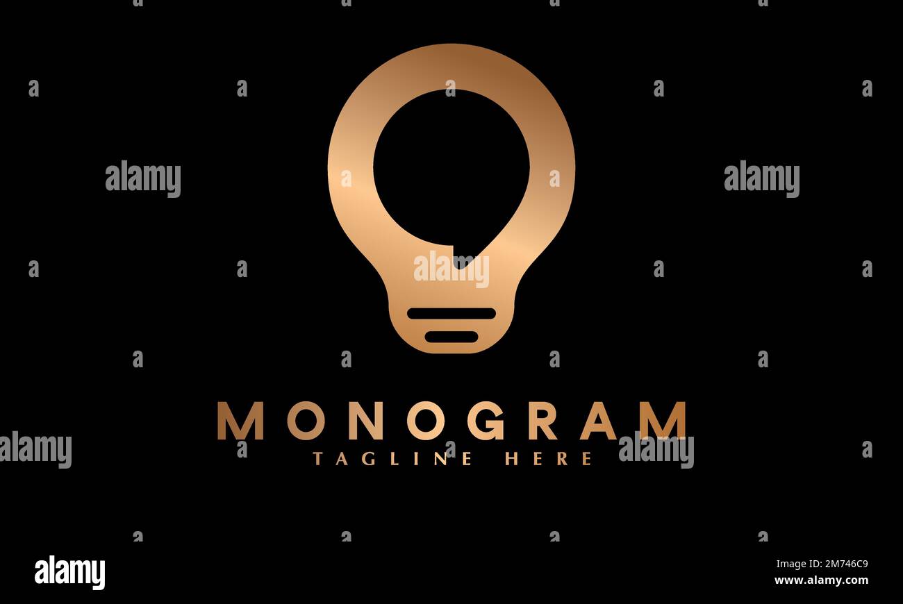 Light bulb idea logo vector monogram template Stock Vector Image & Art ...