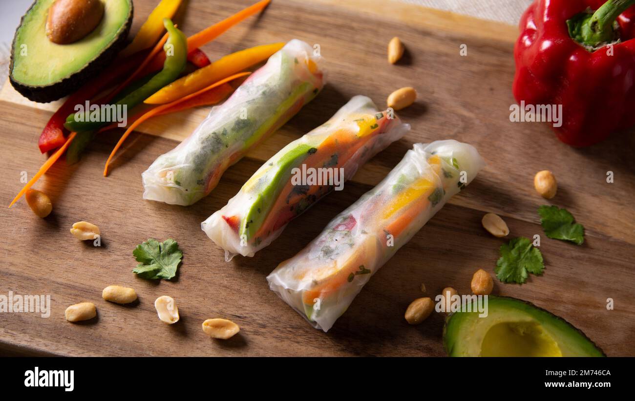Vietnamese nem stuffed with vegetables. Chả giò, also known as nem rán ...