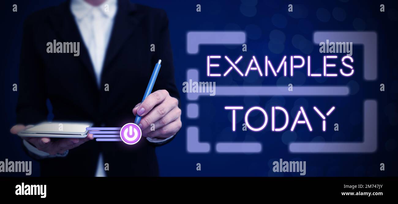 Hand writing sign Examples. Concept meaning photo Sample Model to ...