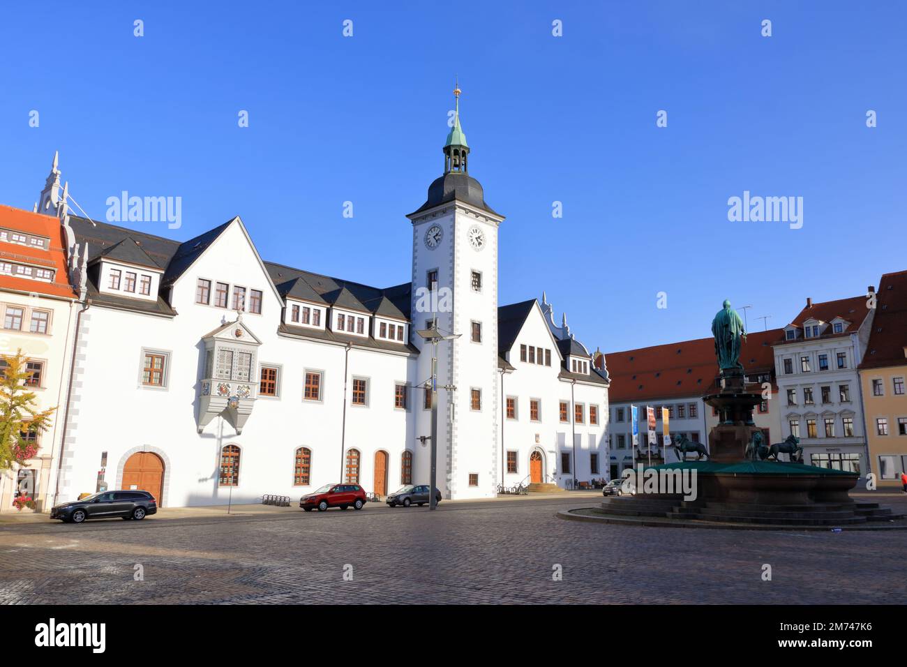 October 30 2022 - Freiberg, Saxony in Germany: The area around the ...