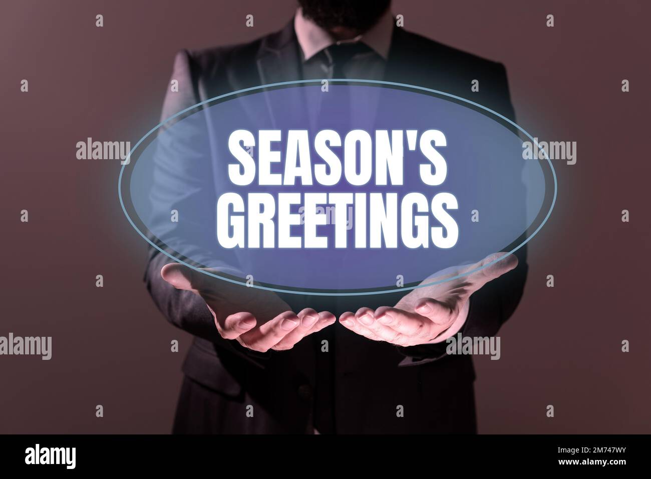 Text sign showing Season's Greetings. Business overview Used as an ...