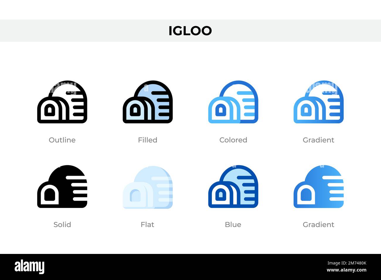 Igloo icons in different style. Igloo icons set. Holiday symbol ...