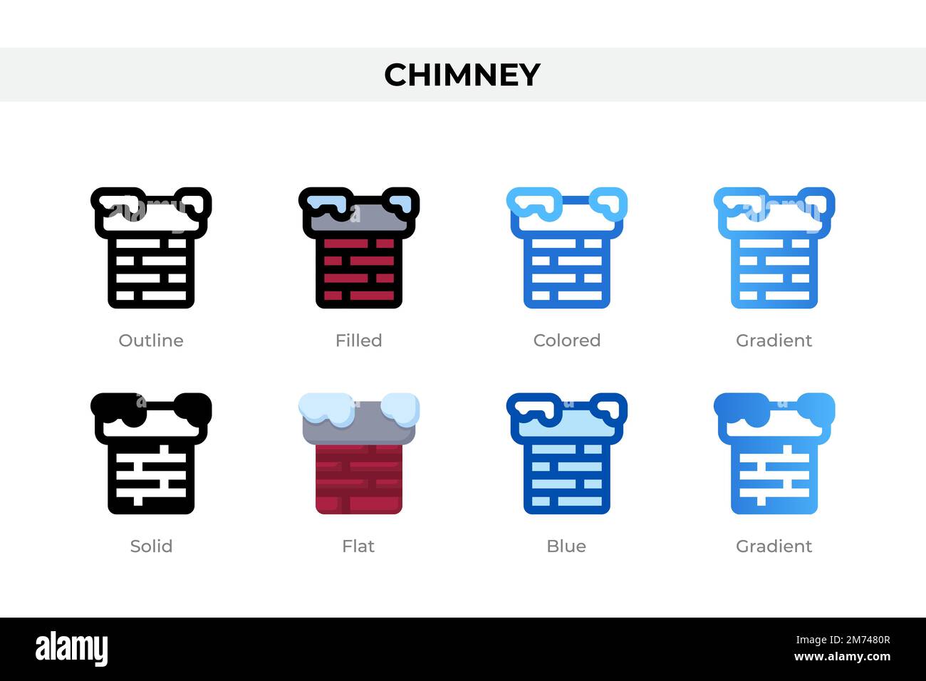 Chimney icons in different style. Chimney icons set. Holiday symbol ...