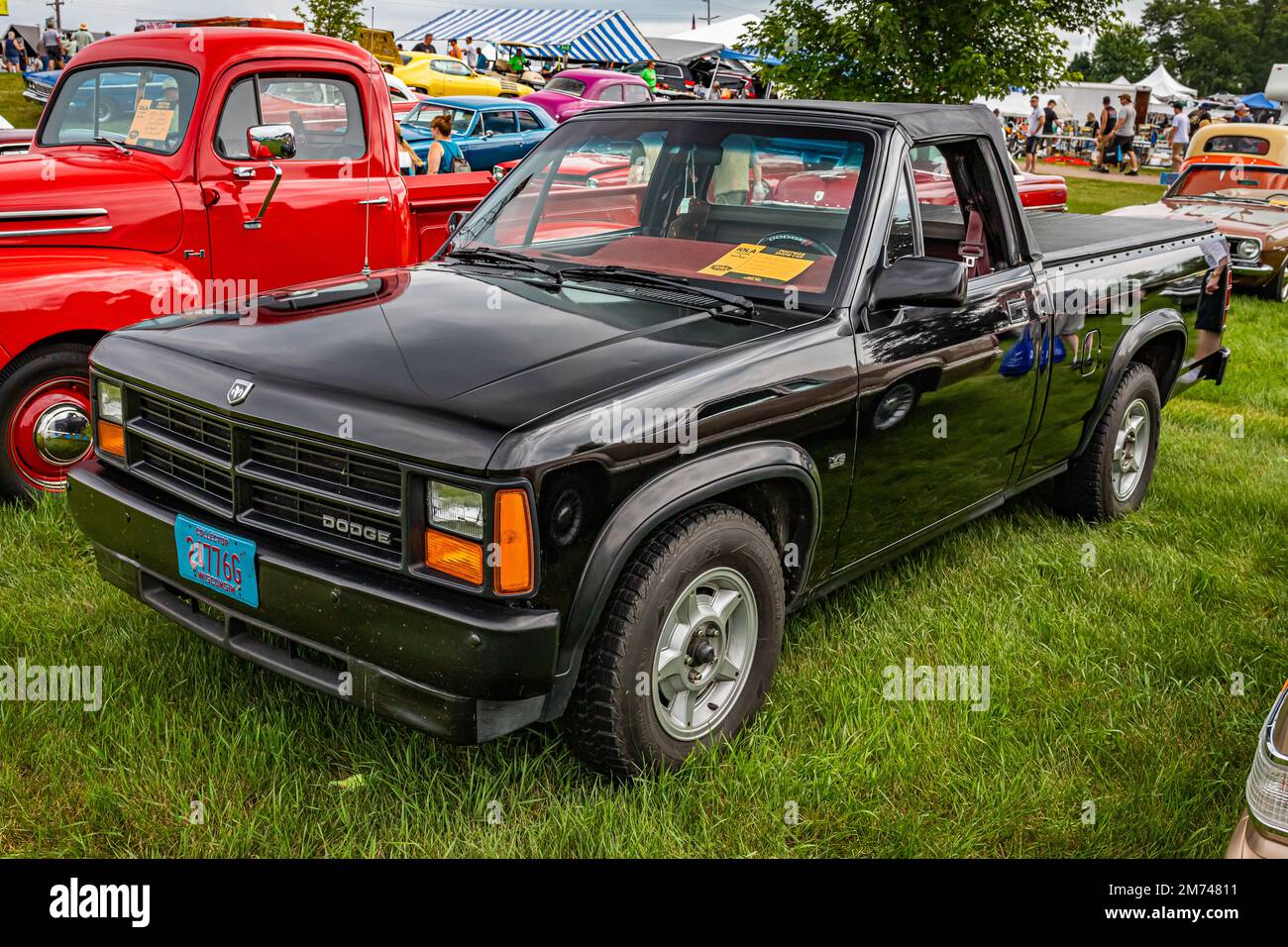 Iola, WI - July 07, 2022: High perspective front corner view of a 1989 ... Iola, WI - July 07, 2022: High perspective front corner view of a 1989 ...