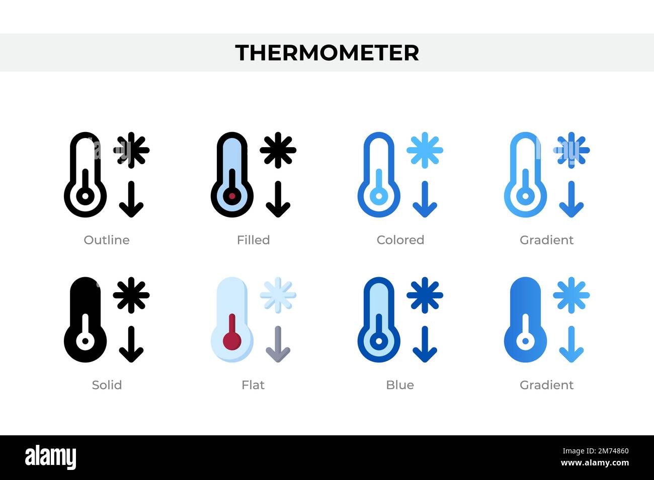 Thermometer icons in different style. Thermometer icons set. Holiday ...