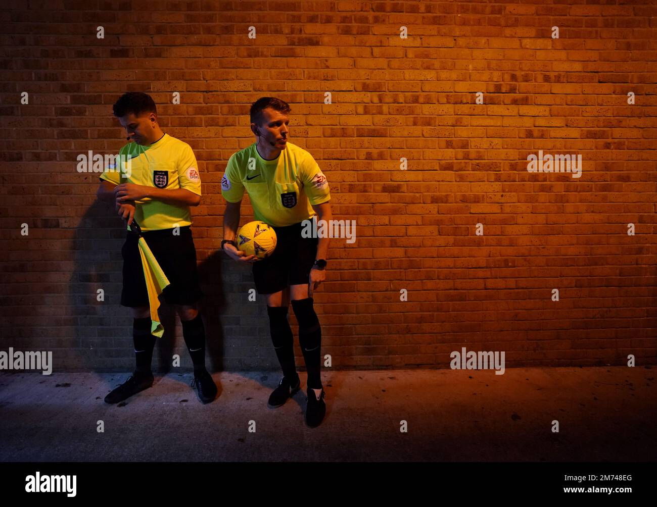 Referee Sam Barrott in the tunnel before the second half of the ...