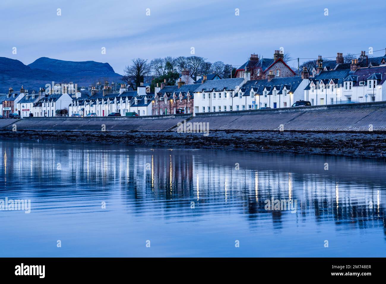 Ullapool seafront buildings on Shore Street at daybreak - Ullapool ...