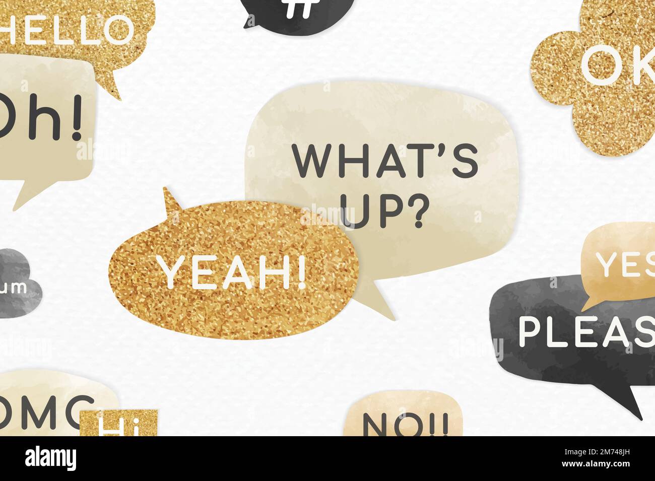 Gold and black speech bubble vectors set Stock Vector Image & Art - Alamy