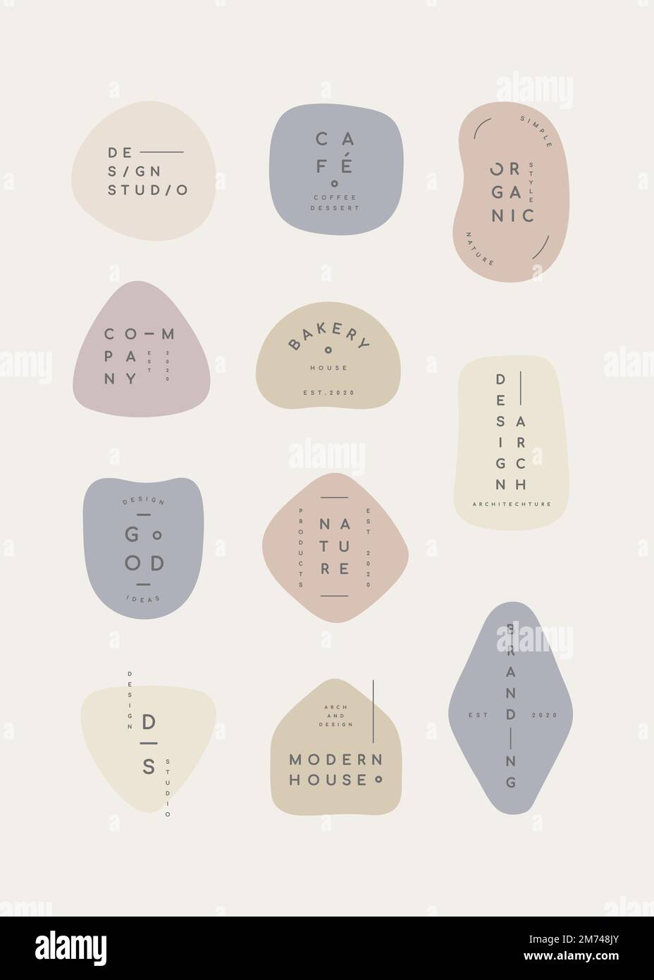 Simple pastel minimal badge collection vectors Stock Vector Image & Art ...