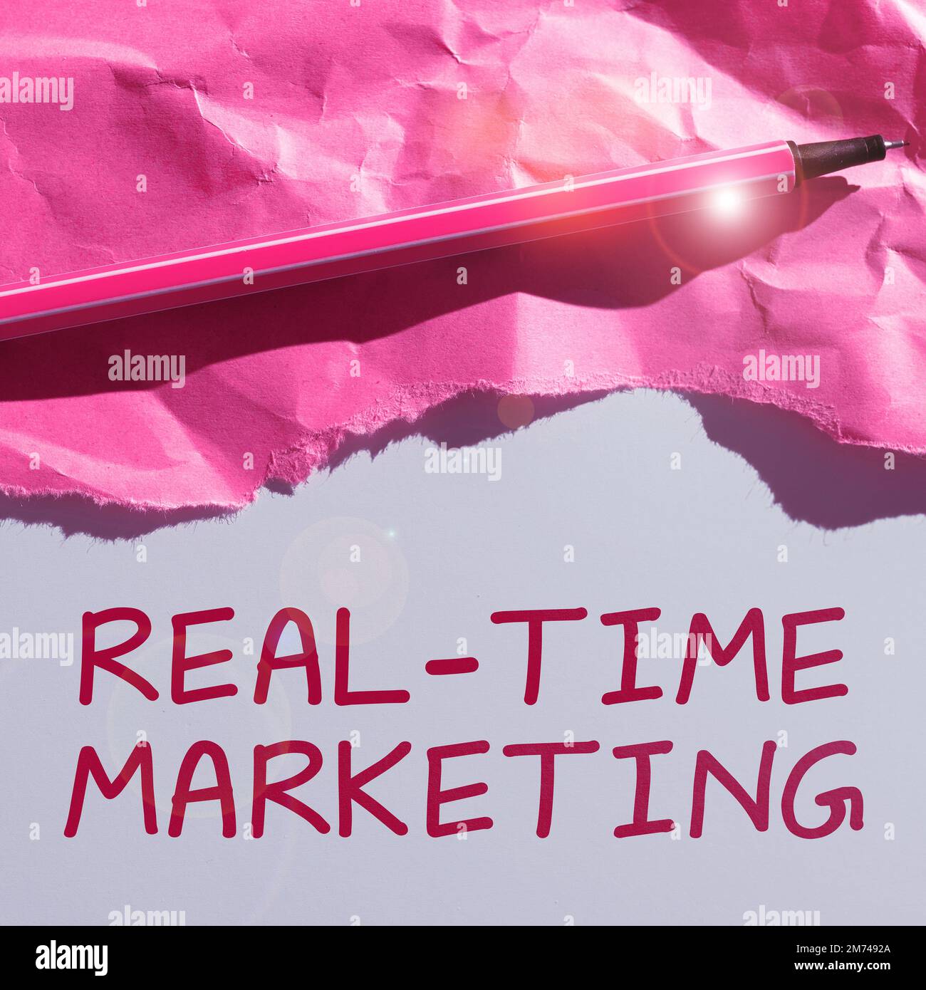 Writing displaying text Real Time Marketing. Internet Concept Creating ...